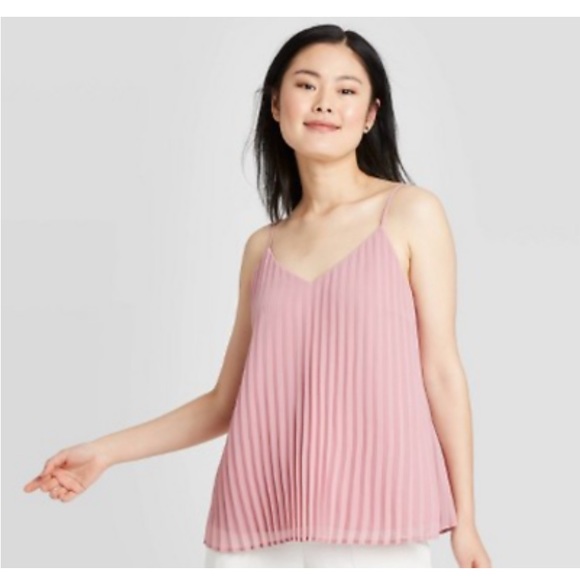 a new day | Tops | A New Day Pink Spaghetti Strap Pleated Pleats ...